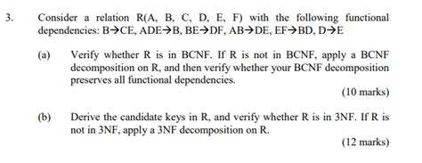 Solved Consider A Relation R A B C D E F With The Chegg Com