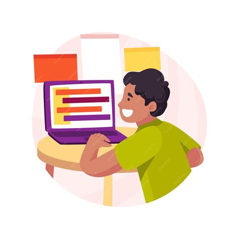Premium Vector Coding Online Class Isolated Cartoon Vector Illustration