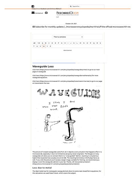 Microwaves101 Waveguide Loss Pdf Waveguide Telecommunications Engineering