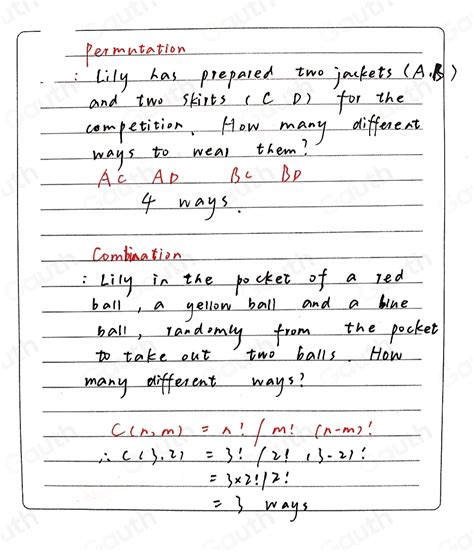 solved give two examples one for permutation and one for combination