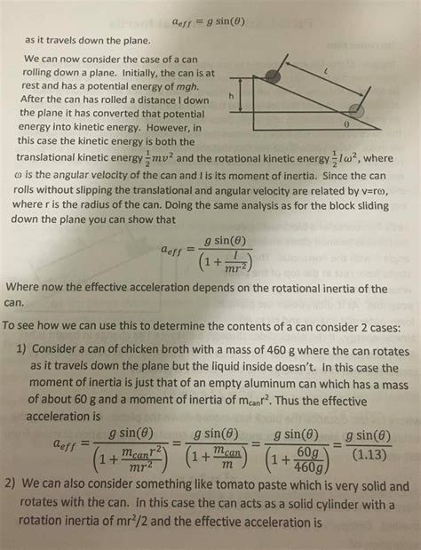 Solved Pre Lab Rotational Inertia Introduction The Goal Of
