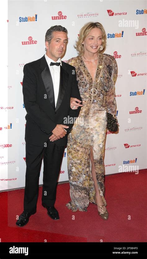 Sharon Stone And Guest At Sir Richard Branson And Eve Branson Host