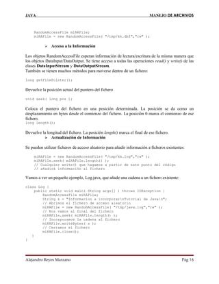 Manejo De Archivos En Java Pdf