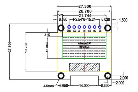 096 128x64 Monochrome Graphic Oled Display Module Spi Displaymodule