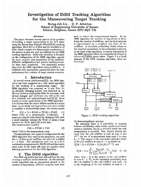 Investigation Of Imm Tracking Algorithm For The Maneuvering Target