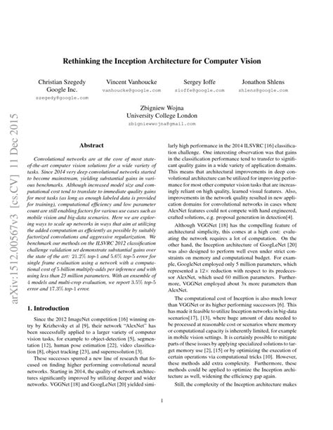 Rethinking The Inception Architecture For Computer Vision Deepai