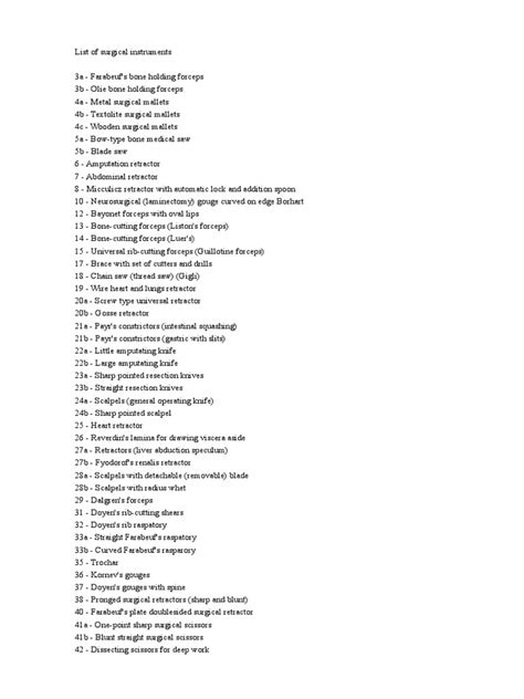 Pdf List Of Surgical Instruments Dokumen Tips