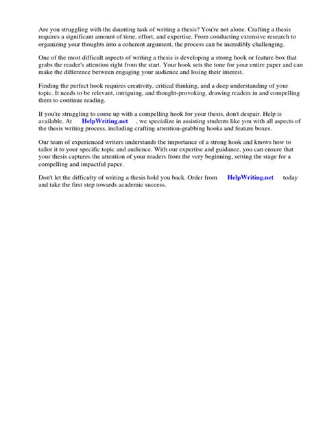 Thesis Hook Feature Box Download Free Pdf Essays Thesis