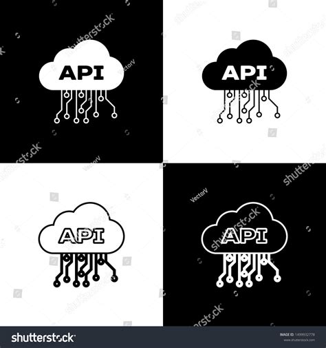 Set Cloud Api Interface Icons Isolated Stock Illustration 1499932778