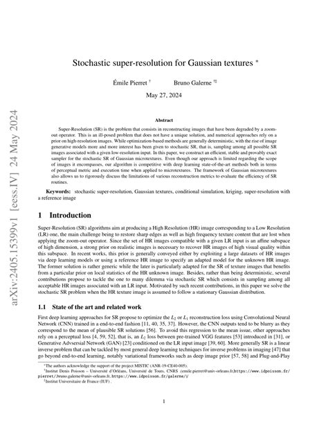 Pdf Stochastic Sr For Gaussian Microtextures