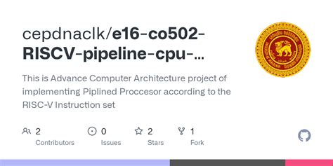Github Cepdnaclk E Co Riscv Pipeline Cpu Implementation Group This Is Advance Computer