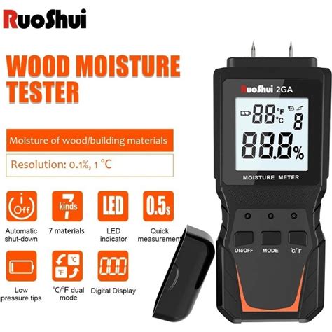 Wood Moisture Tester Responsive Indicator Temperature Detection Multiple Wood Detection