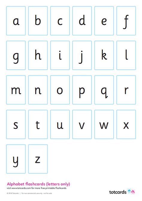 Free Printable Printable Lowercase Alphabet Flash Cards