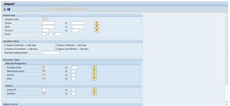 J UFIMP SAP Tcode Import Report