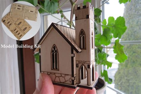Sr No 105 Miniature Laser Cut Church Model House Building Kit For