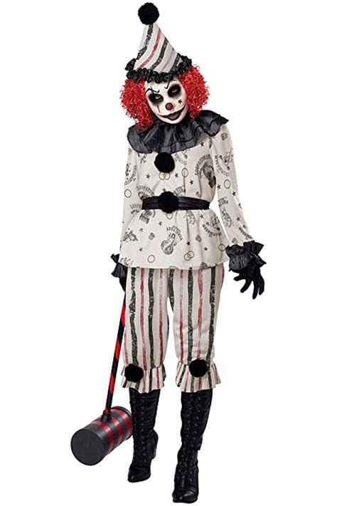 Adult Creeper Clown Costume Evil Clown Costume Halloween Costumes
