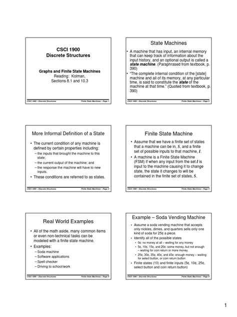 State Machines Csci 1900 Discrete Structures Pdf Computer