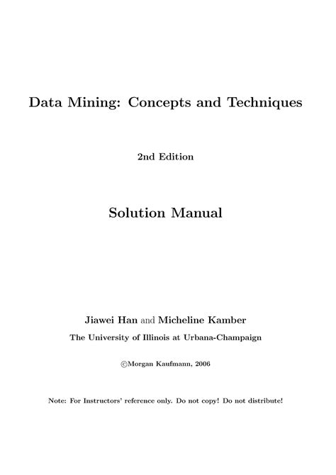 Data Mining Concepts And Techniques Solution Manual PDFDrive Data Mining Concepts And