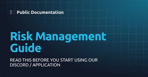 Risk Management Guide Public Documentation