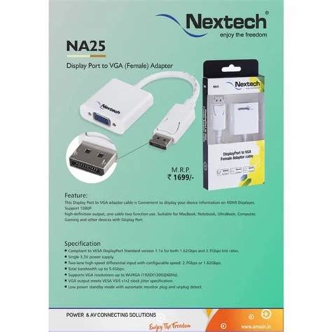 Nextech Display Port To Vga F Adapter Na At Rs VGA Display Adapter In New Delhi ID