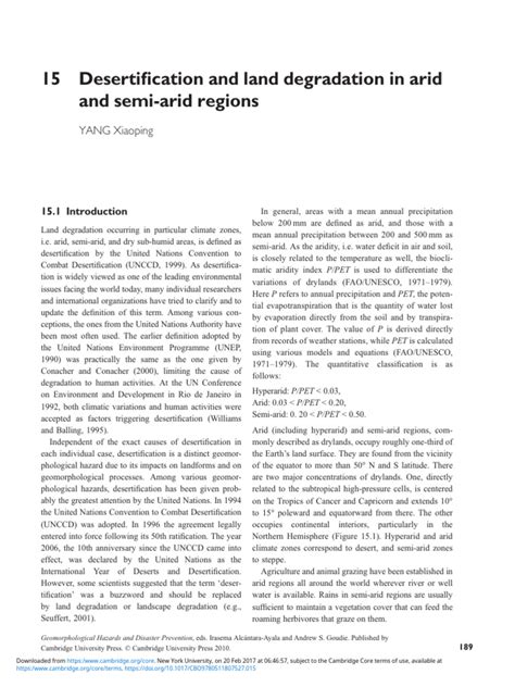 Desertification And Land Degradation In Arid And Semiarid Region Pdf