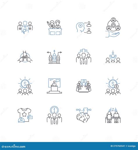 Collaboration Line Icons Collection Cooperation Alliance Partnership Teamwork Unity