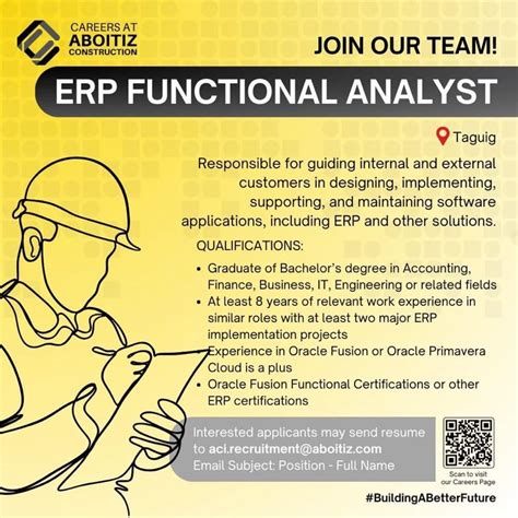 Join Our Team As An Erp Functional Analyst Are You An Experienced Erp