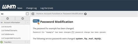 Resetting Cpanel Account Password In Reseller Whm