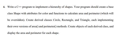 solved write a c ﻿program to implement a hierarchy of