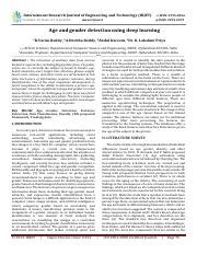 Age And Gender Detection Using Deep Learning In Facial Course Hero