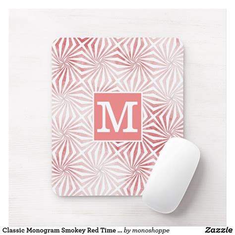Classic Monogram Smokey Red Time Warp Mouse Pad Monogram Mouse Pad Monogram Purple Time