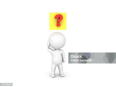 노란색 스티커 메모와 그 위에 물음표 3d 캐릭터 과로에 대한 스톡 사진 및 기타 이미지 과로 노랑 동작 활동 Istock