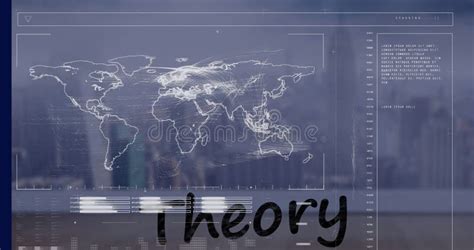 Image Of Graphical Infographic Interface Screen With Map Programming