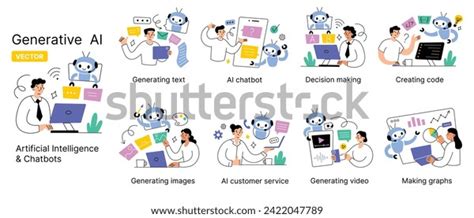 Artificial Intelligence Generating Texts Images Video Stock Vector Royalty Free 2422047789