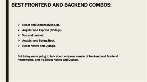Compatible Frontend And Backend Framework Pairingspptx