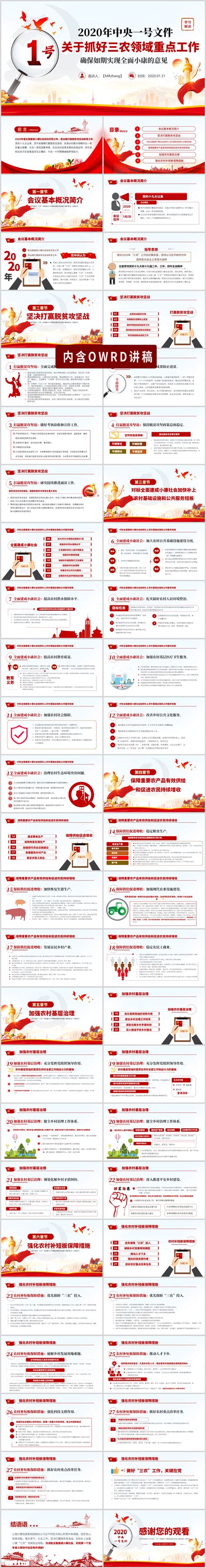 2020年中央一号文件精神三农全面小康解读ppt微图网 Oopiccn专业商务素材网站免费下载
