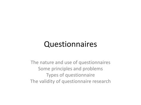 Questionnaires As Sociology Research Methods Pptx Educational Assessment Education