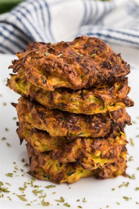 Easy Air Fryer Zucchini Fritters Air Frying Foodie
