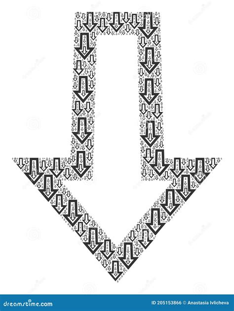 Arrow Down Recursion Composition Of Itself Icons Stock Vector Illustration Of Collage