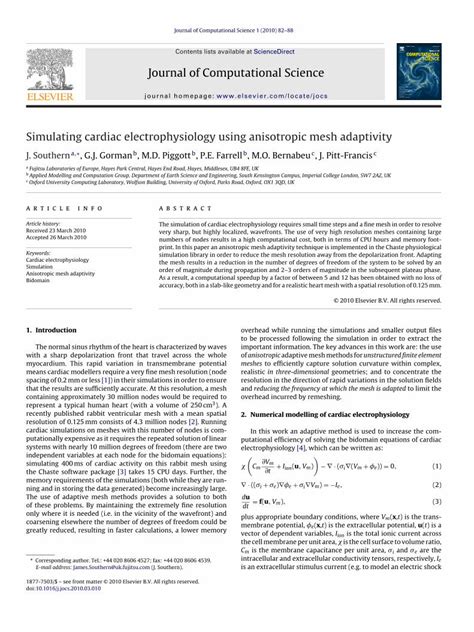 pdf simulating cardiac electrophysiology using anisotropic mesh adaptivity dokumen tips