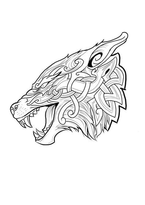 Wolf Tattoo Design Sketch Tattoo Design Viking Tattoo Design Fenrir