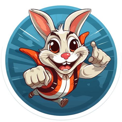 Bugsbunnybugsbunneyrunstomeetadventureetiquetas Adhesivas Vector Premium