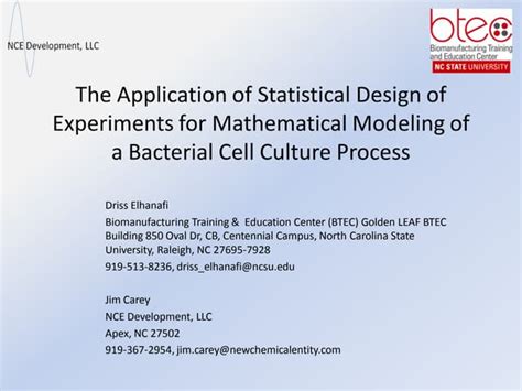 The Application Of Statistical Design Of Experiments For Mathematical