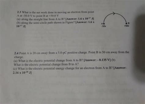 Solved 2 3 What Is The Net Work Done In Moving An Electron Chegg Com