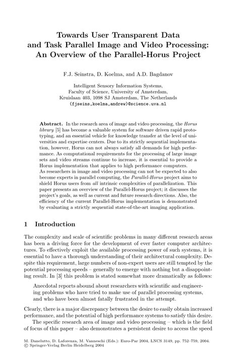 PDF Towards User Transparent Data And Task Parallel Image And Video Processing An Overview Of