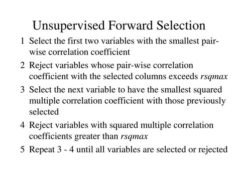 Ppt Unsupervised Forward Selection Powerpoint Presentation Free