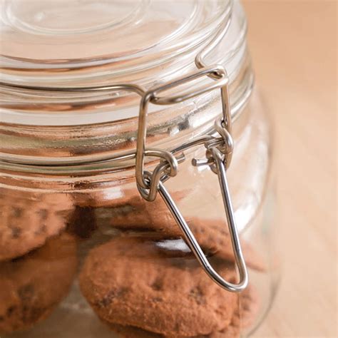 Set Of 4 Glass Storage Kitchen Jars With Clip Lids 500ml Online