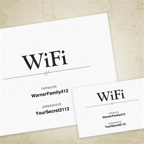 WiFi Network Signs Printable Editable Wifi Printable Wifi Password Sign Wifi Card