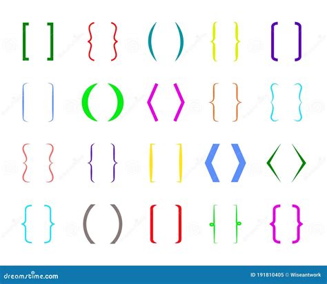Curly Brace Set Vector Text Brackets Collection For Messages Quotas