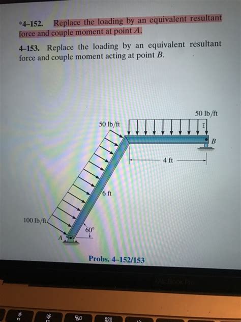 Solved 4 152 Replace The Loading By An Equivalent